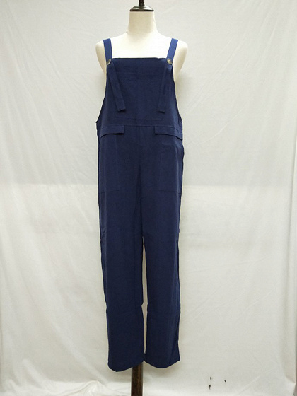 Blue Pockets Detail Overall | Choies