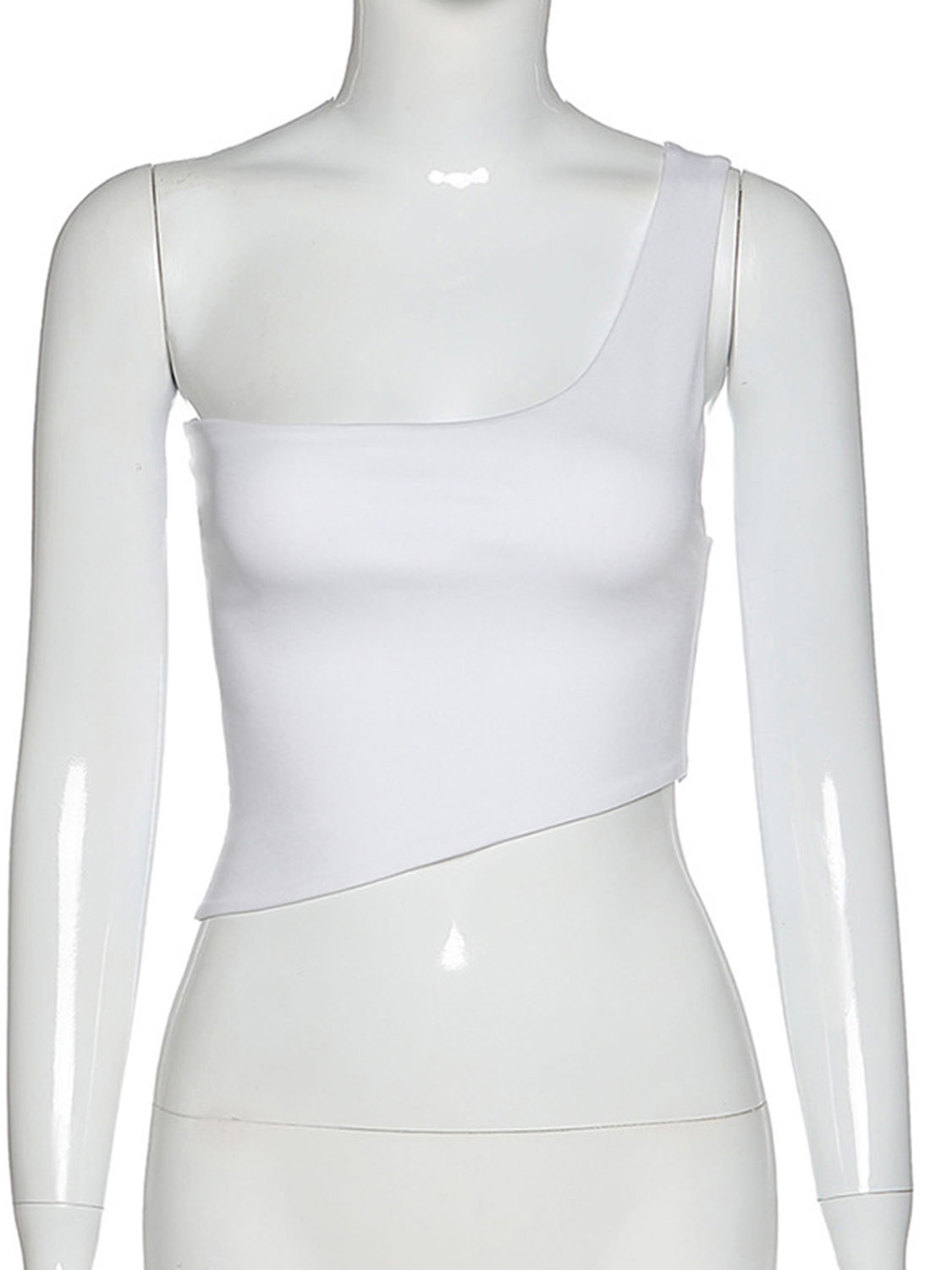 White Lace Up Back Crop Top | Choies