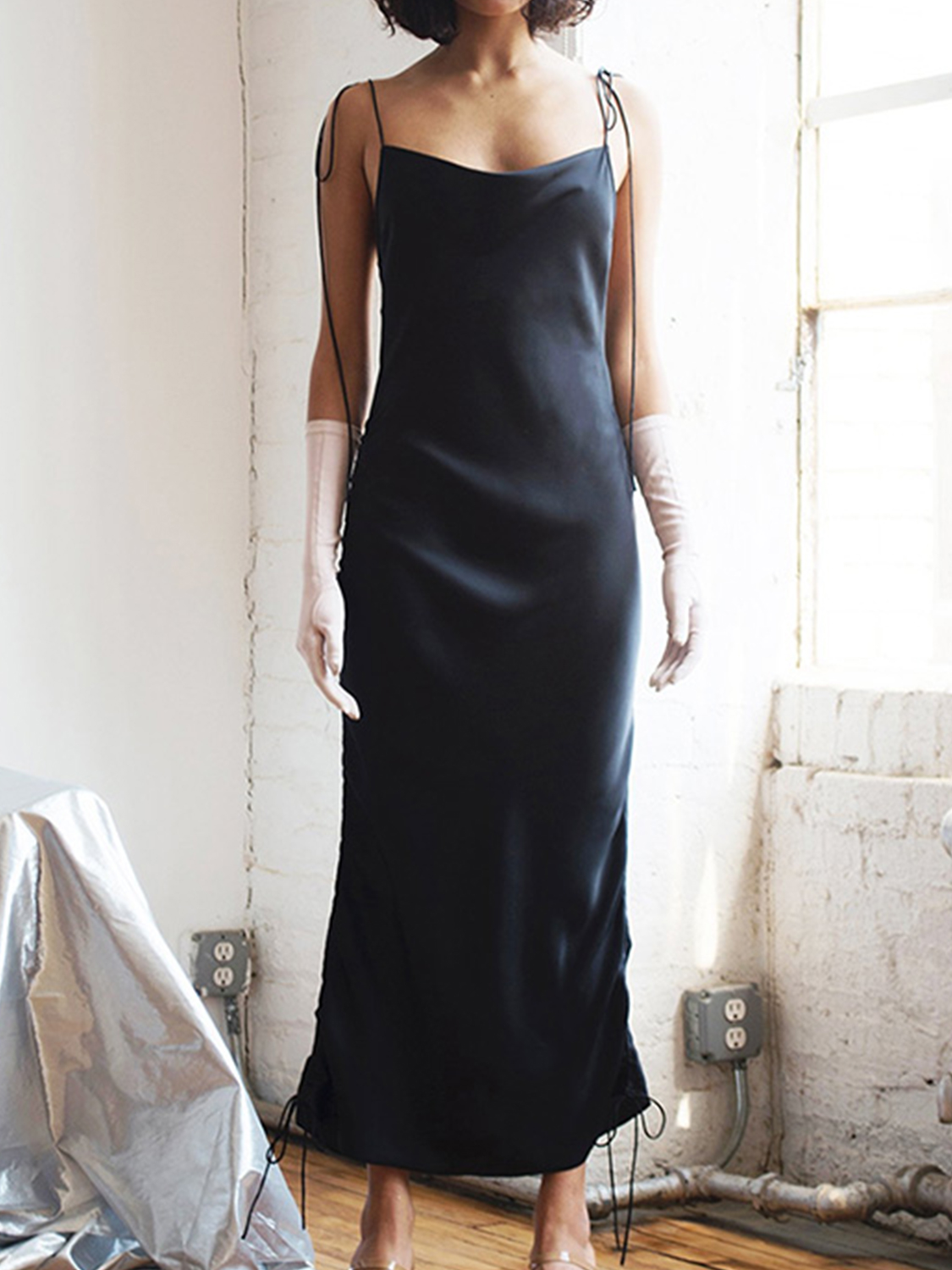 Black Open Back Cami Mini Dress | Choies