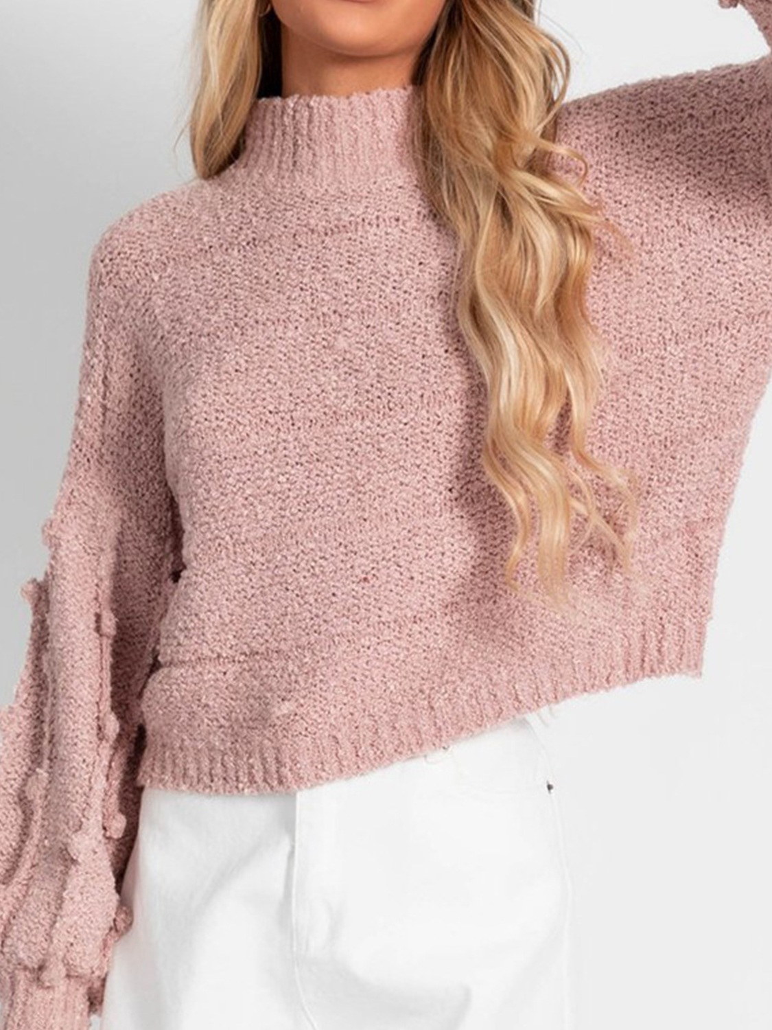 Pink Puff Sleeve Sweater | Choies
