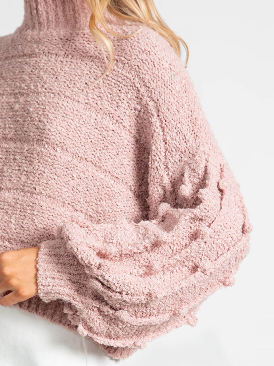 Pink Puff Sleeve Sweater | Choies